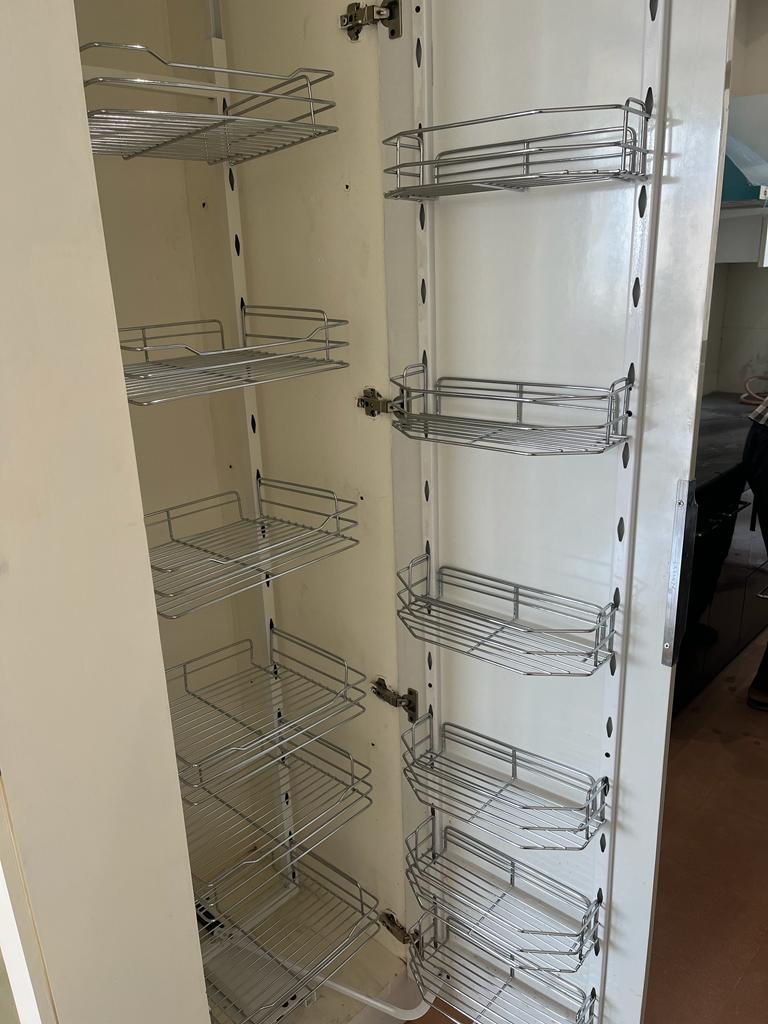 Avocetmobily Wired Pantry Unit Storage System (Silver, Cabinet Width 4