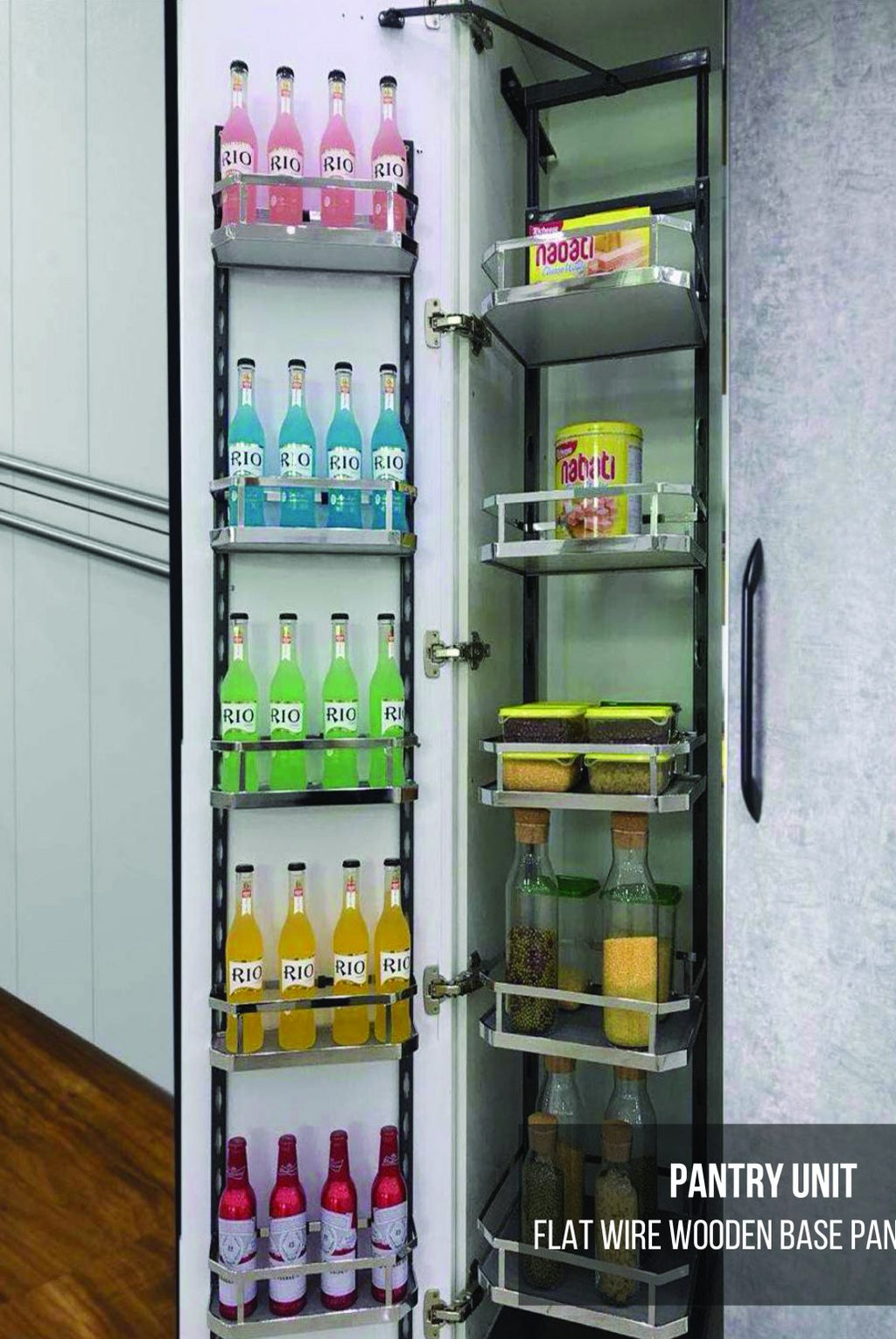 Avocetmobily Flat Wire Pantry Unit Storage System with Hinges