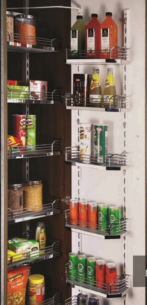 Avocetmobily Wooden Base & Alloy Steel Pantry Unit Storage System with